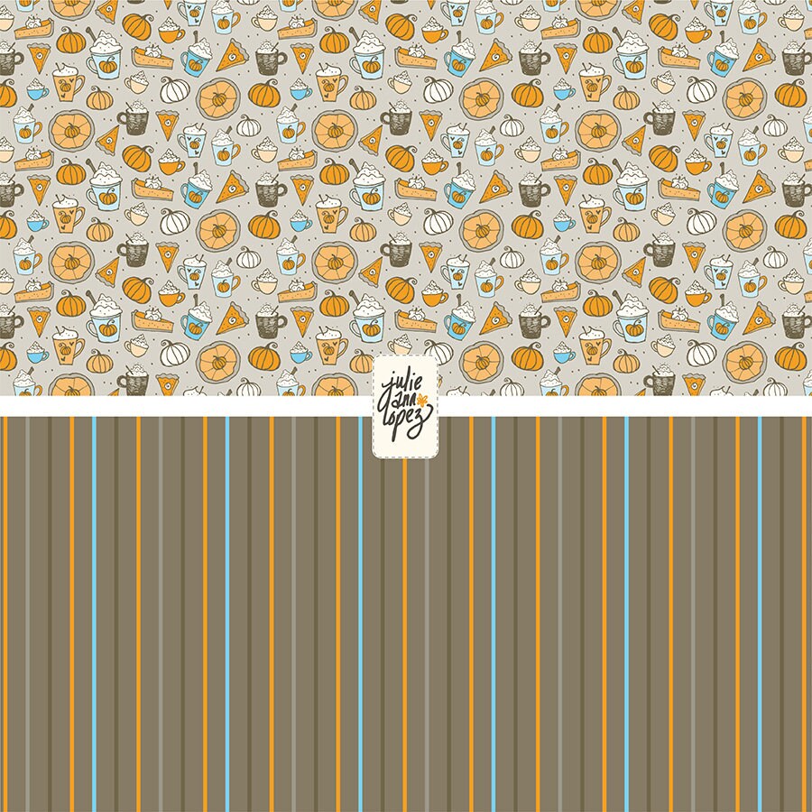 Pumpkin Spice Printable Papers, Digital Download Paper in 12x12 Inches ...
