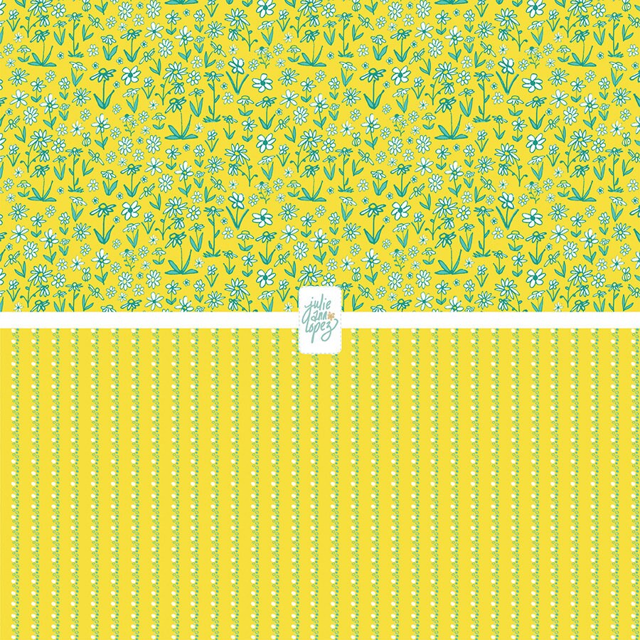 Daisy Floral Digital Paper: 12x12 Scrapbook & Planner (digital Download ...