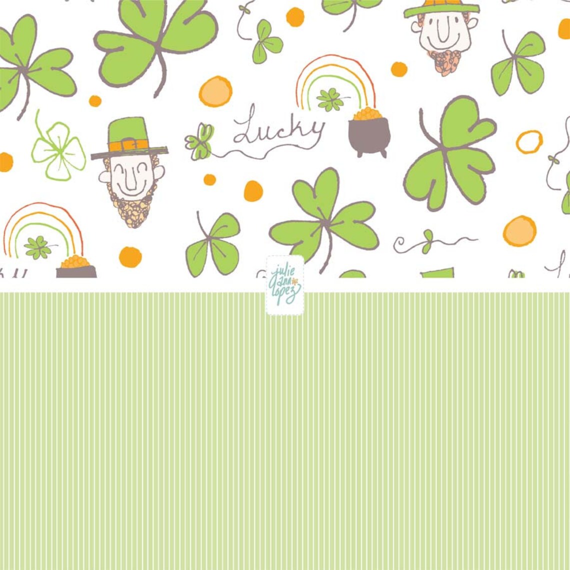 St Patrick's Day Printable Papers, Shamrock Digital Download Paper in ...