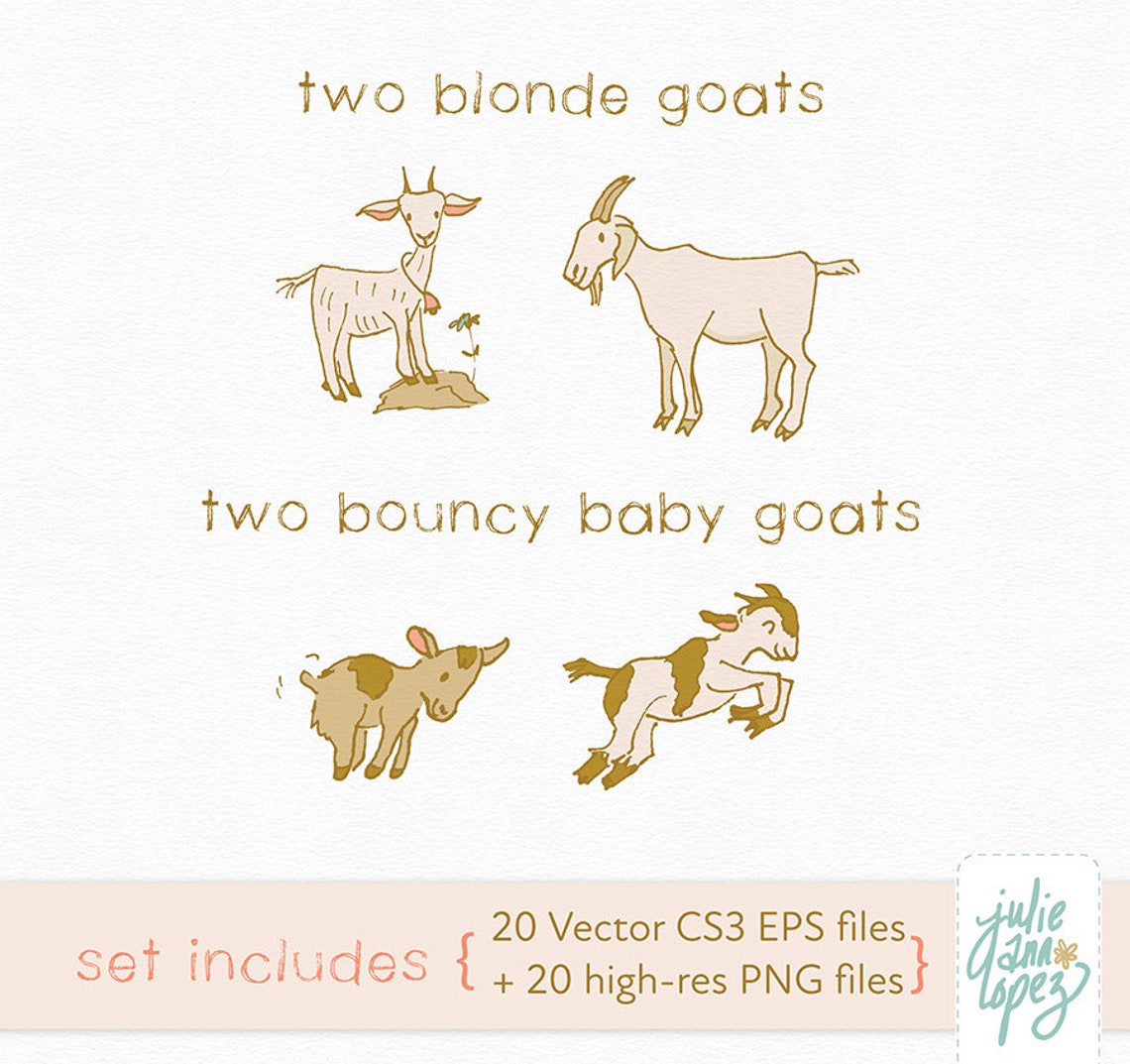 Goat Clipart / Farm Animals / Downloadable Clip Art / Commercial Use ...