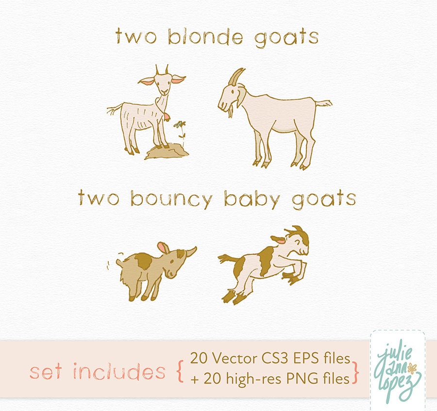 Goat Clipart / Farm Animals / Downloadable Clip Art / Commercial Use ...