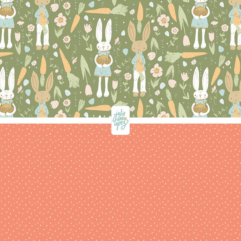 Year of the Rabbit Printable Papers, Springtime Digital Download Paper ...