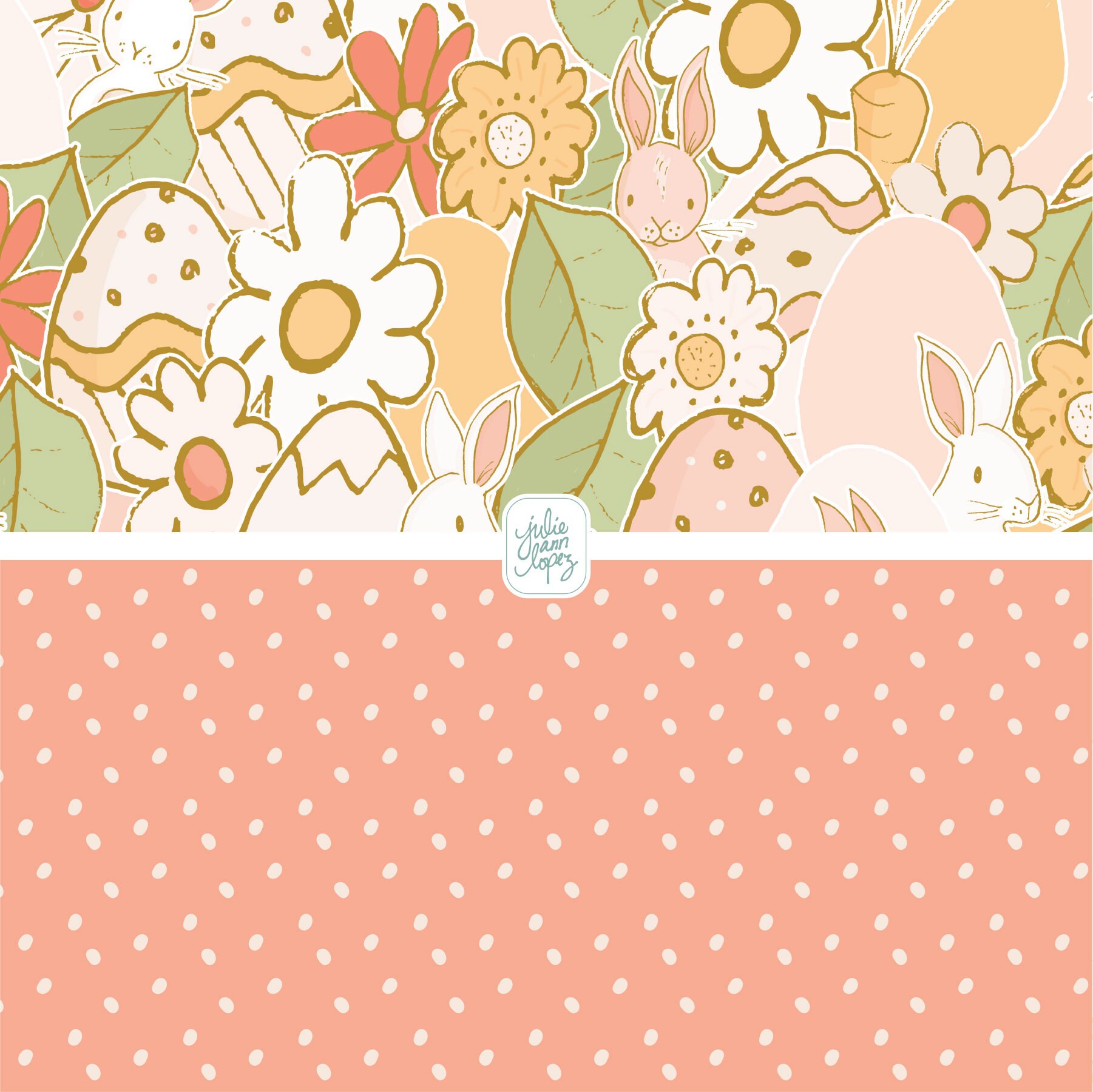 Spot the Bunnies Printable Papers, Springtime Digital Download Paper in ...