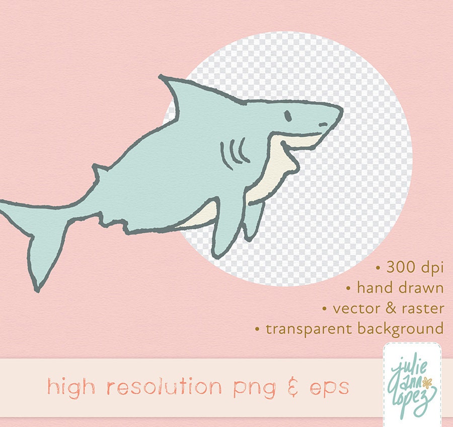 Shark Clipart / Sea Life / Downloadable Clip Art / Commercial - Etsy