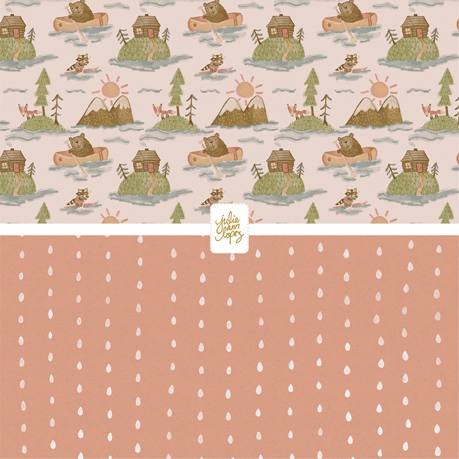 Lake Life Pattern Collection Printable Papers / Digital Download Paper ...