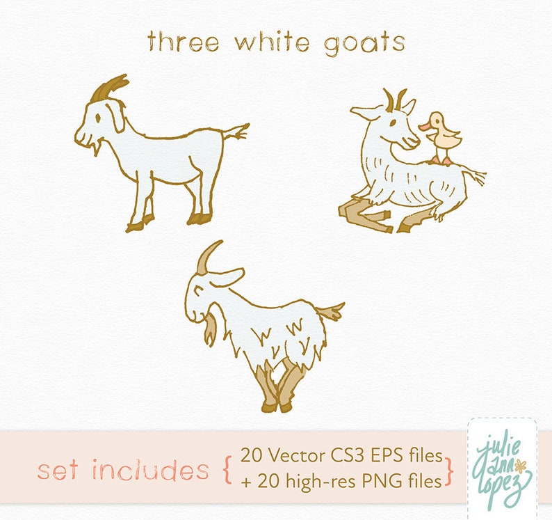Goat Clipart / Farm Animals / Downloadable Clip Art / Commercial Use ...