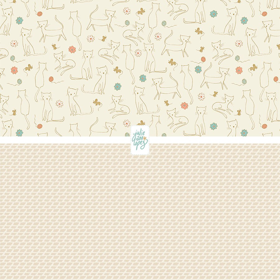 Kitties With Yarn Printable Papers, Cats Digital Download Paper in ...