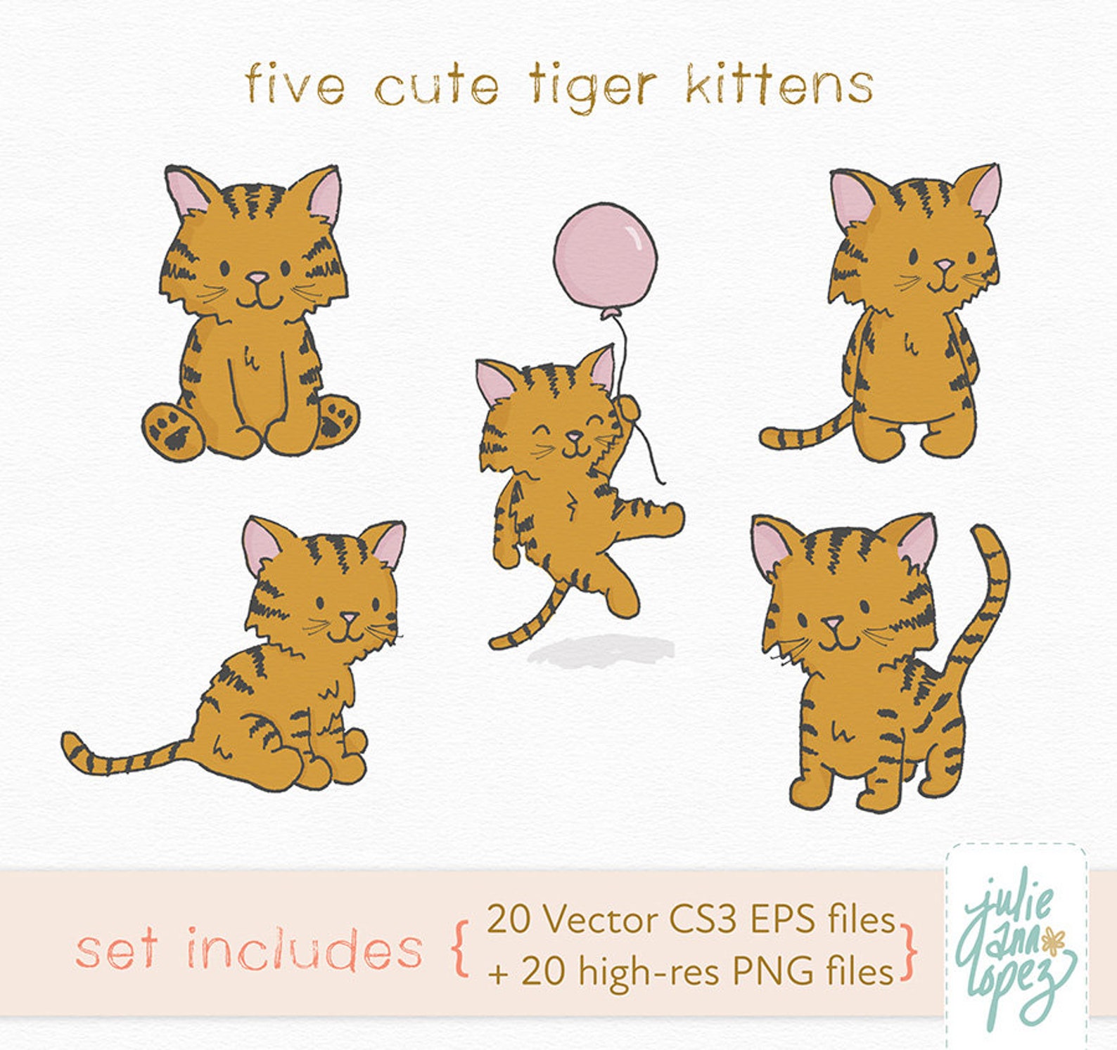 Tiger Clipart / Birthday / Downloadable Clip Art / Commercial Use ...