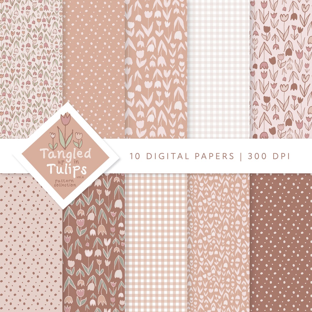 Tangled up in Tulips Volume 6 Printable Papers, Flower Digital Download ...
