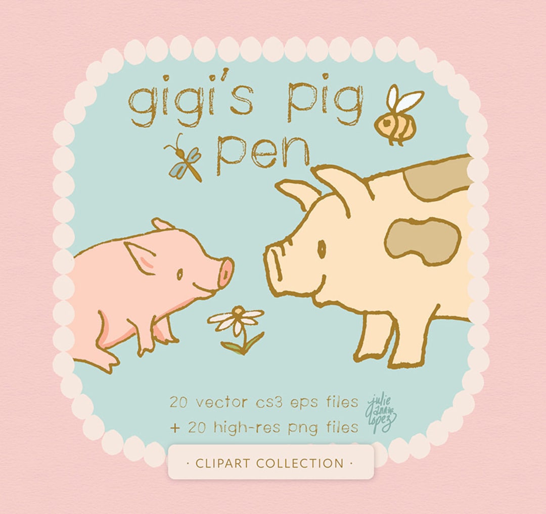 Pig Clipart / Farm Animals / Downloadable Clip Art / Commercial Use ...