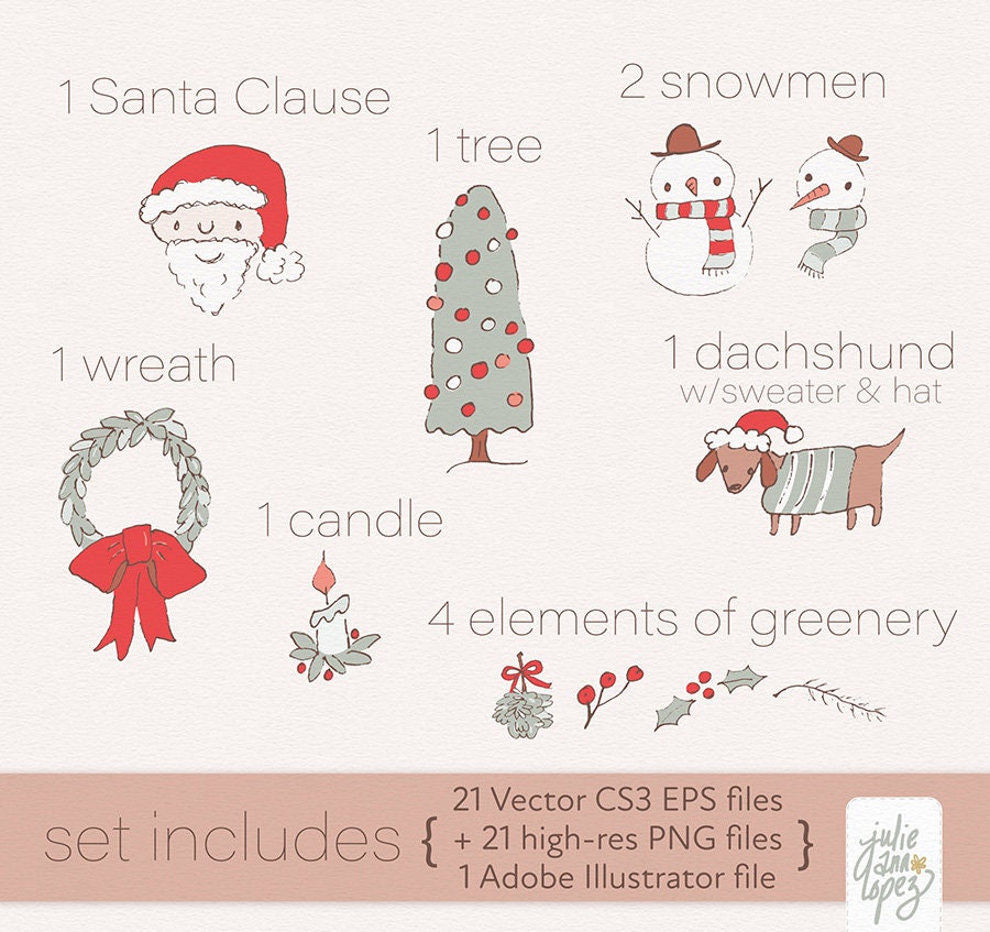 Christmas Clipart, Print-your-own, Digital Download, Santa, Frosty the ...