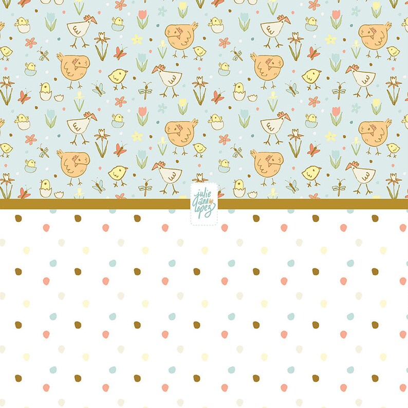 Easter Chicks Printable Papers, Baby Animals Digital Download Paper in ...