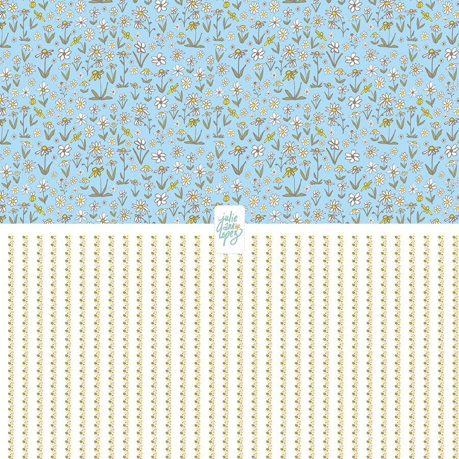 Daisy Printable Papers, Flower Digital Download Paper in 12x12 Inches ...