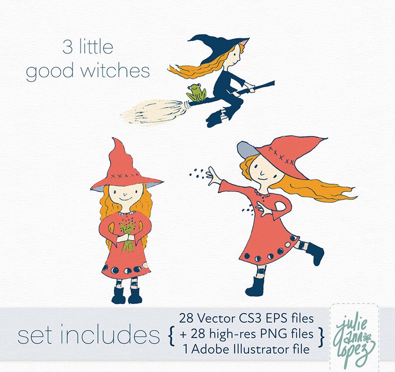 Little Witch Clipart | Halloween Graphics (PNG, EPS, AI) - Etsy