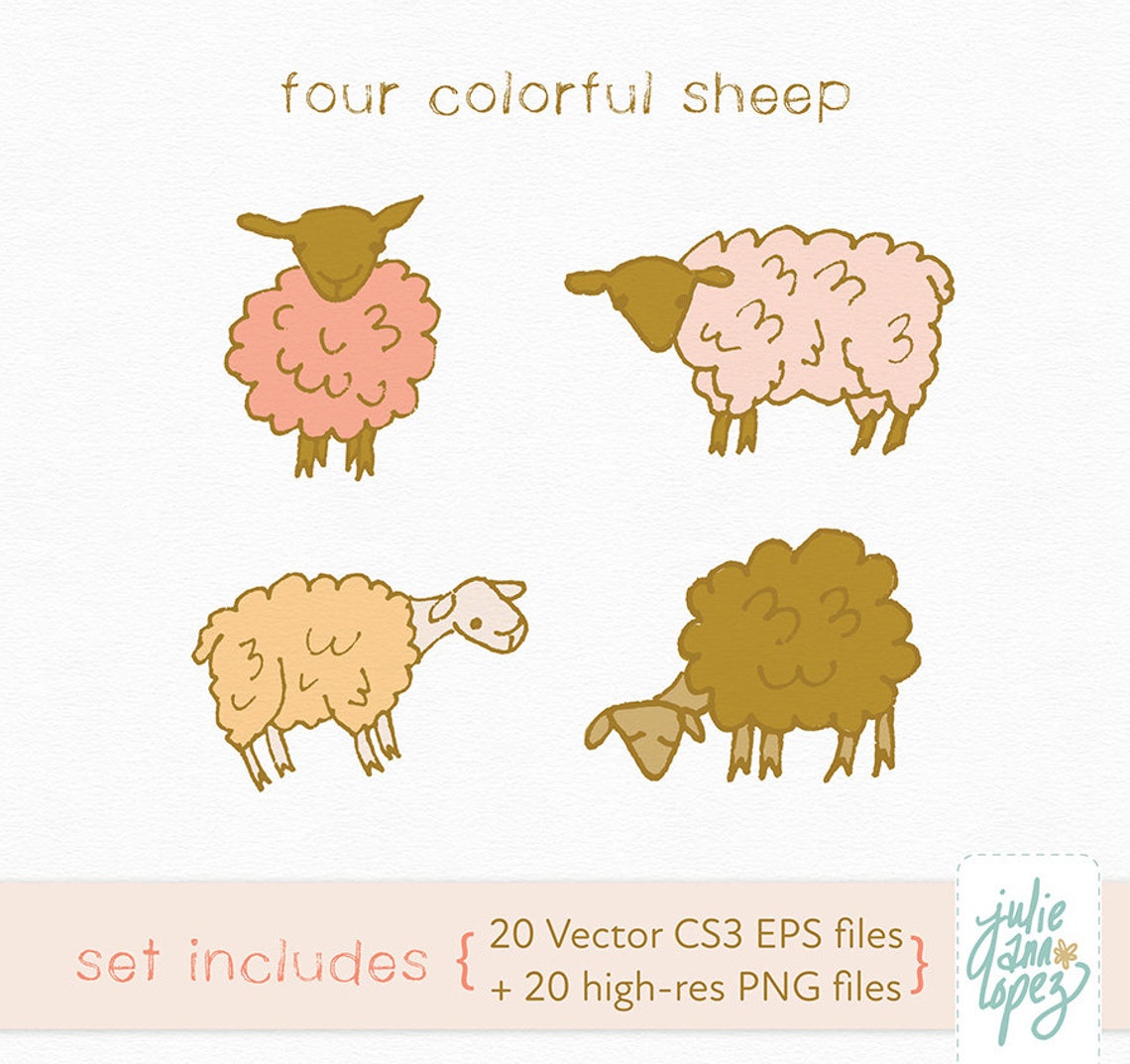 Sheep Clipart / Farm Animals / Downloadable Clip Art / Commercial Use ...