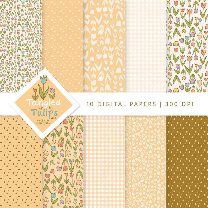 Tangled up in Tulips Volume 2 Printable Papers, Flower Digital Download ...