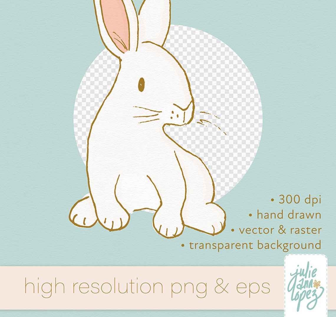 Easter Clipart, Print-your-own, Digital Download, Bunny, Rabbit, Card ...