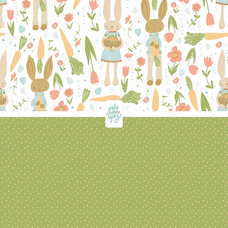 Year of the Rabbit Printable Papers, Springtime Digital Download Paper ...