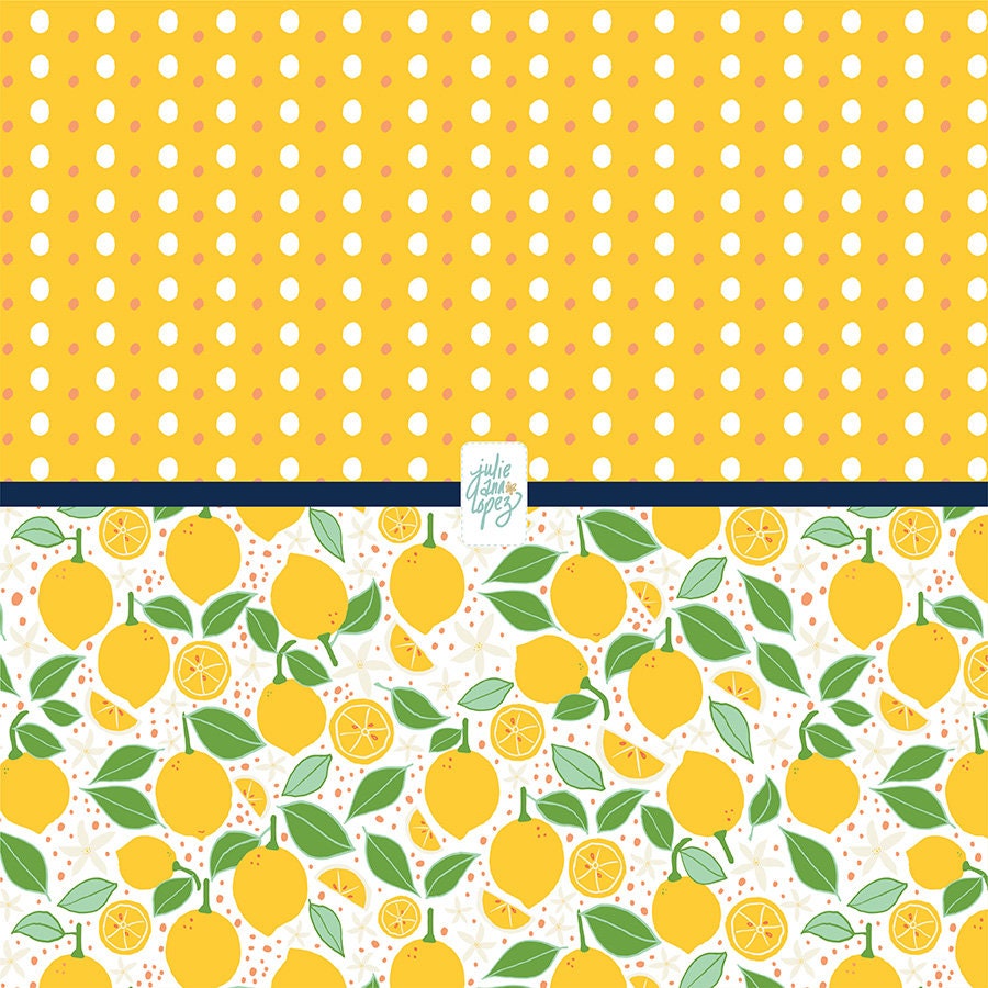Farmer's Market Lemons Printable Papers, Yellow Digital Download Paper ...