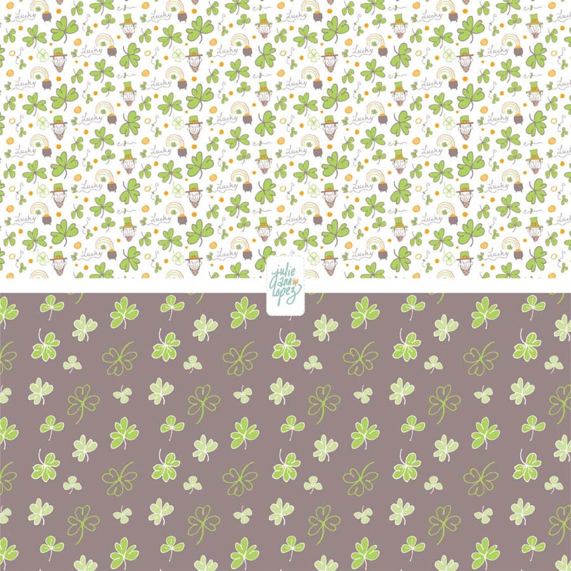 St Patrick's Day Printable Papers, Shamrock Digital Download Paper in ...
