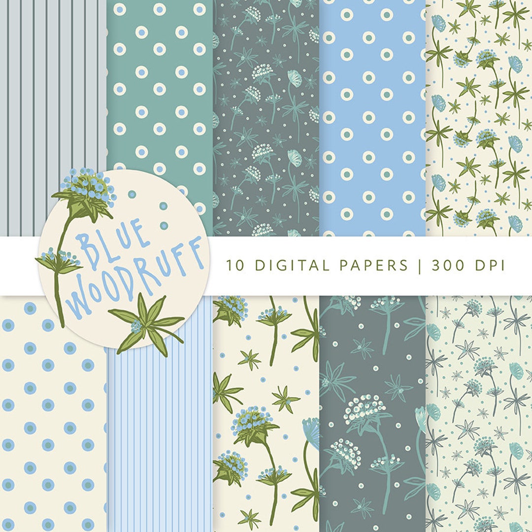 Lovely Cottagecore Printable Papers, Wildflower Digital Download Paper ...