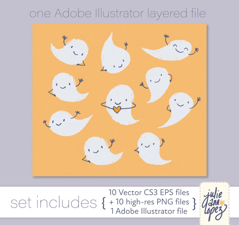 Friendly Ghost Clipart / Halloween/ Spooky-cute / Downloadable Clip Art ...