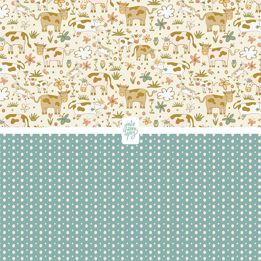 Country Farmhouse Printable Papers, Cow Digital Download Paper in 12x12 ...