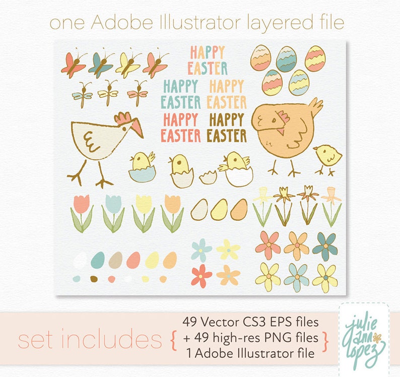 Easter Clipart, Print-your-own, Digital Download, Chickens, Chicks ...
