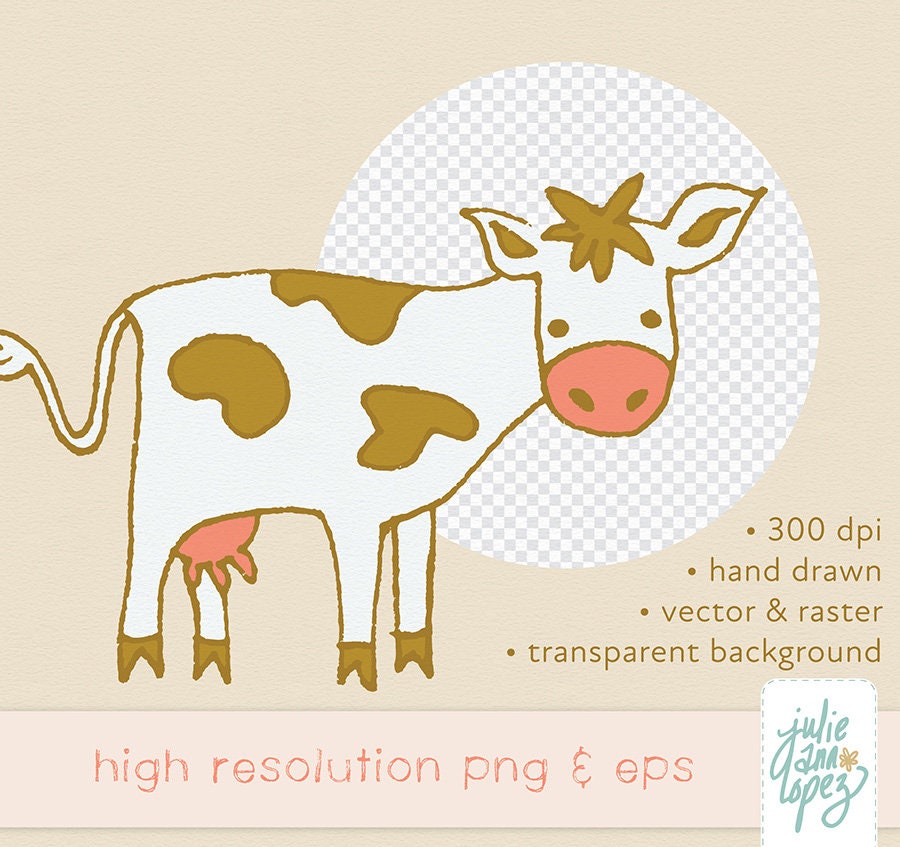 Cow Clipart / Farm Animals / Downloadable Clip Art / - Etsy