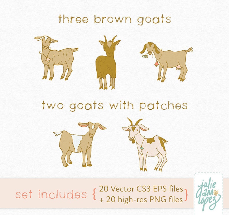 Goat Clipart / Farm Animals / Downloadable Clip Art / Commercial Use ...