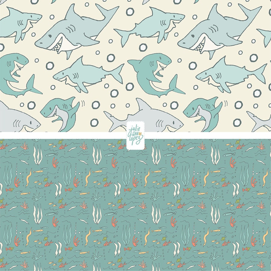 Cute Shark Printable Papers, Boys Birthday, Digital Download Paper in ...