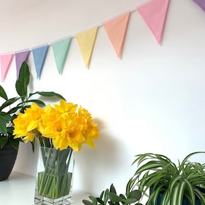 Pastel Rainbow Bunting Fabric Pastel Wall Decor Nursery Garland Pastel ...