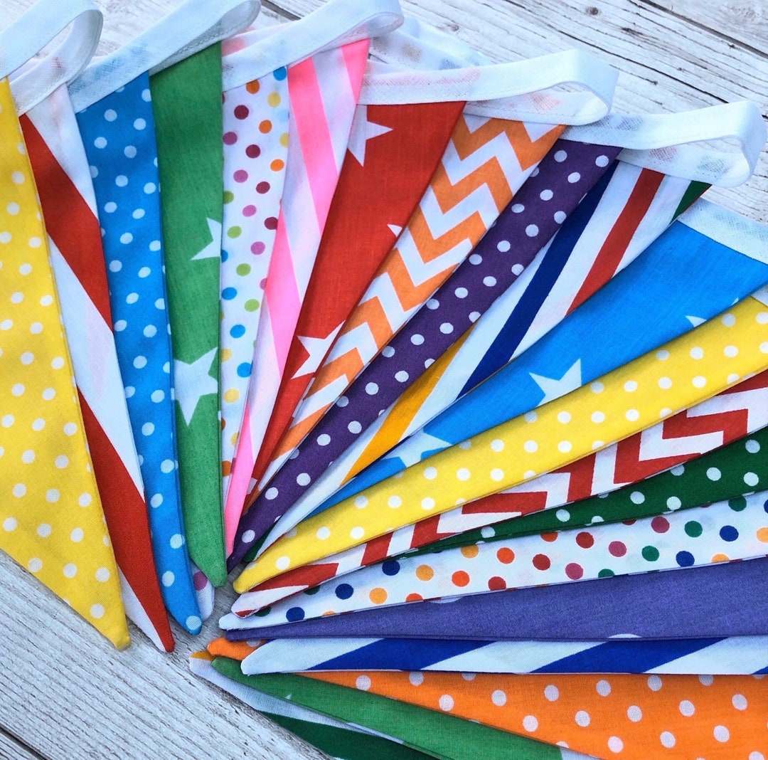 Banderines de tela de colores: decoración para fiestas, bodas y ...