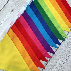 Rainbow Bunting | Multicoloured Fabric Bunting | Colourful Party Decor ...