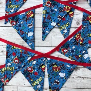 Superhero Theme Bunting Comic Book Fabric Superhero Party Decor - Etsy