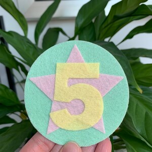 5th Birthday Badge Colourful Felt Party Badge Birthday - Etsy UK