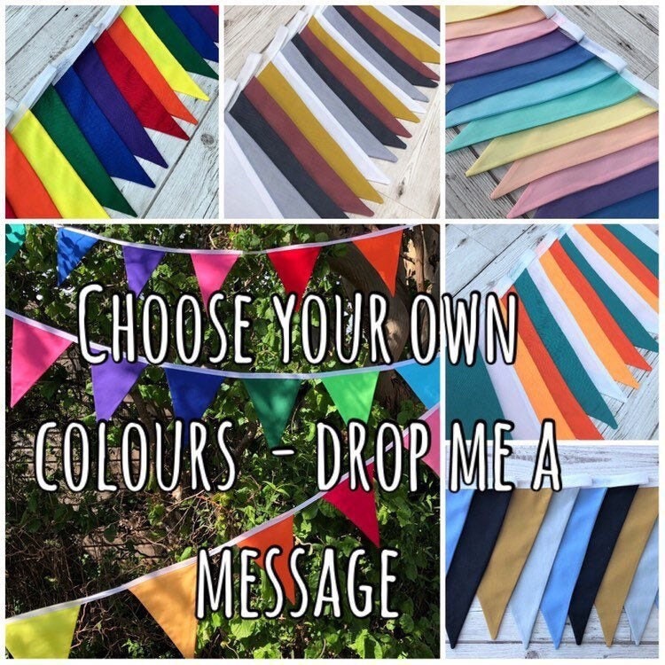Rainbow Bunting Multicoloured Fabric Bunting Colourful - Etsy UK