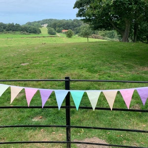 Pastel Rainbow Bunting Fabric Pastel Wall Decor | Etsy