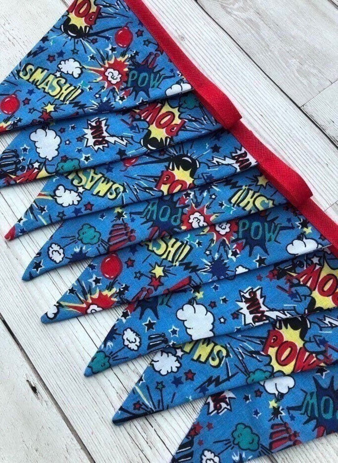 Superhero Theme Bunting Comic Book Fabric Superhero Party Decor - Etsy UK