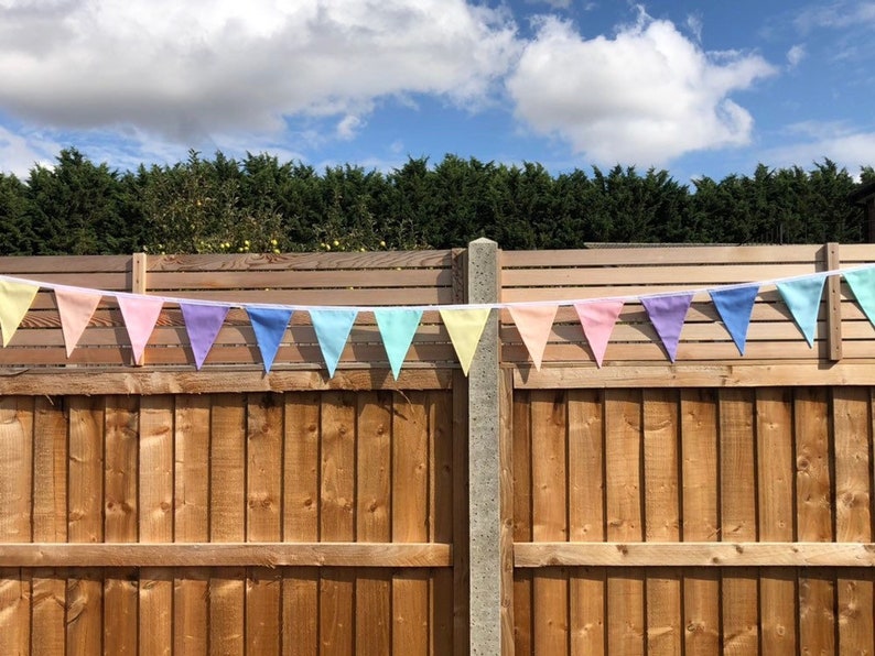 Pastel Rainbow Bunting Fabric Pastel Wall Decor | Etsy