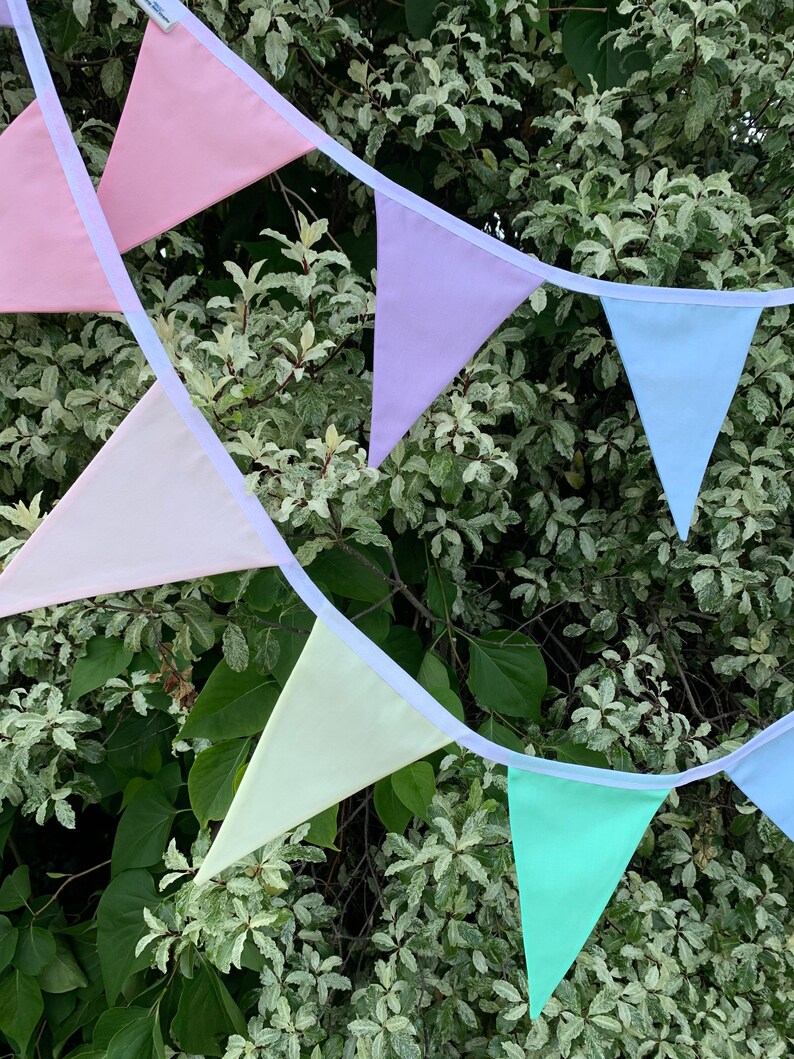 Pastel Rainbow Bunting Fabric Pastel Wall Decor | Etsy
