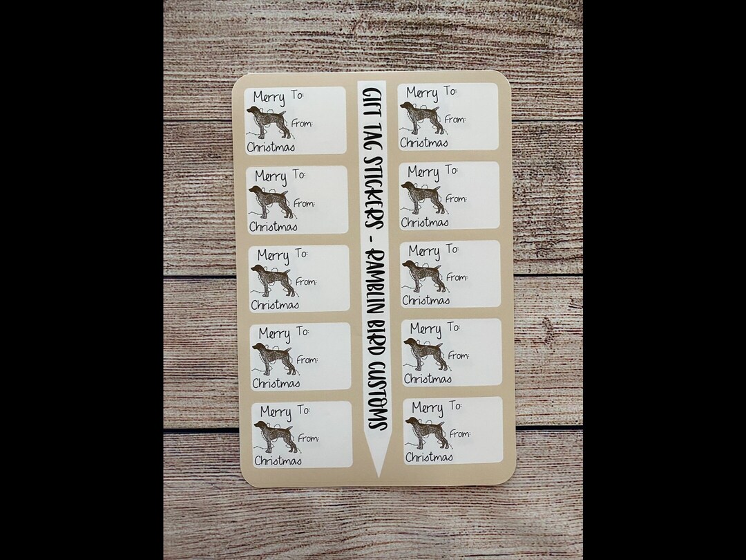 German Shorthaired Pointer Gift Tag Stickers - Etsy
