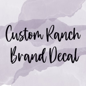 Custom Ranch Brand Decal - Etsy