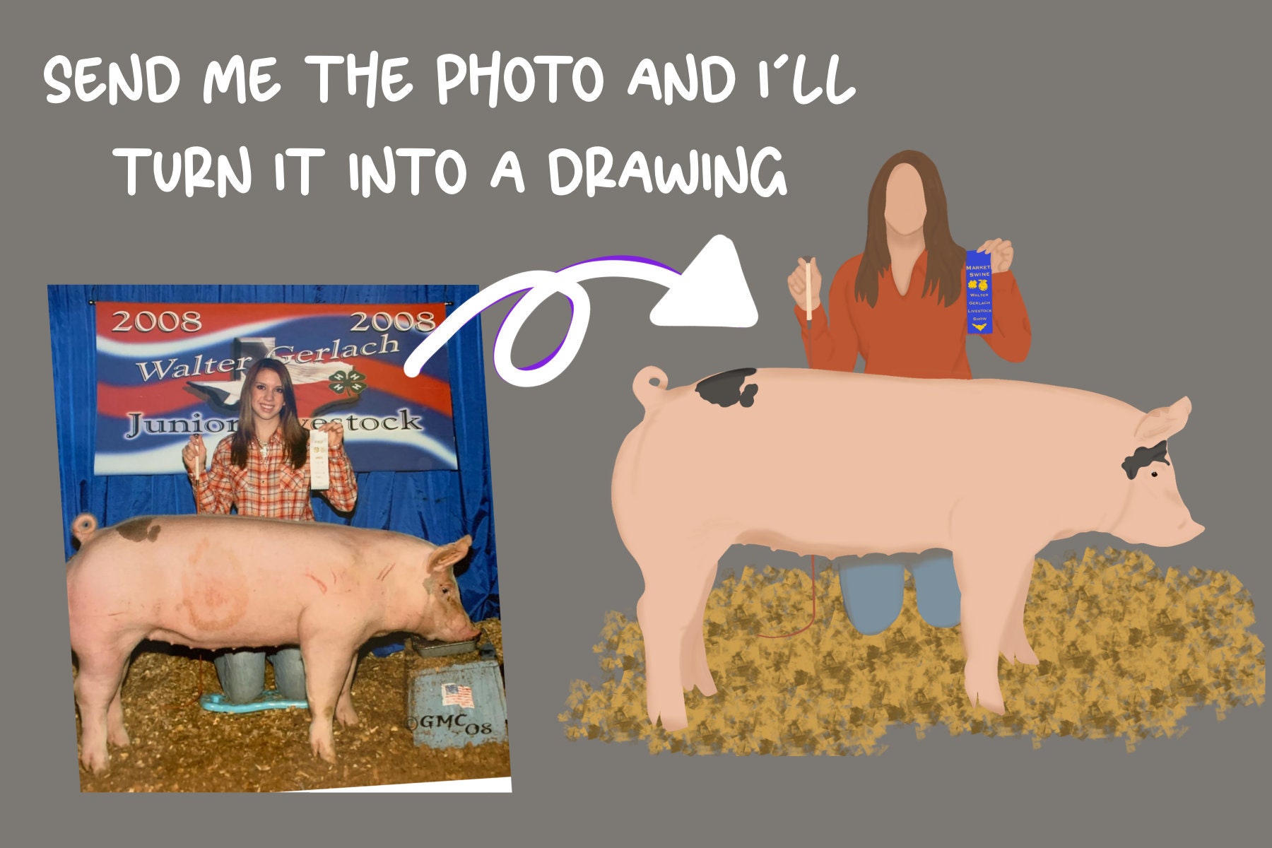 Custom Livestock Project Animal Drawing Illustration PNG IMAGE - Etsy