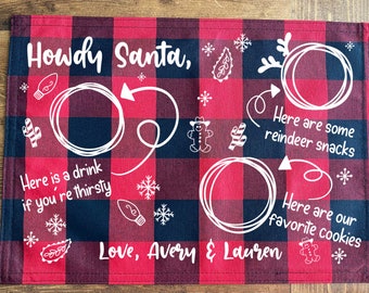 Santa Placemat Milk and Cookies Placemat Christmas Cookie Placemat Dear ...