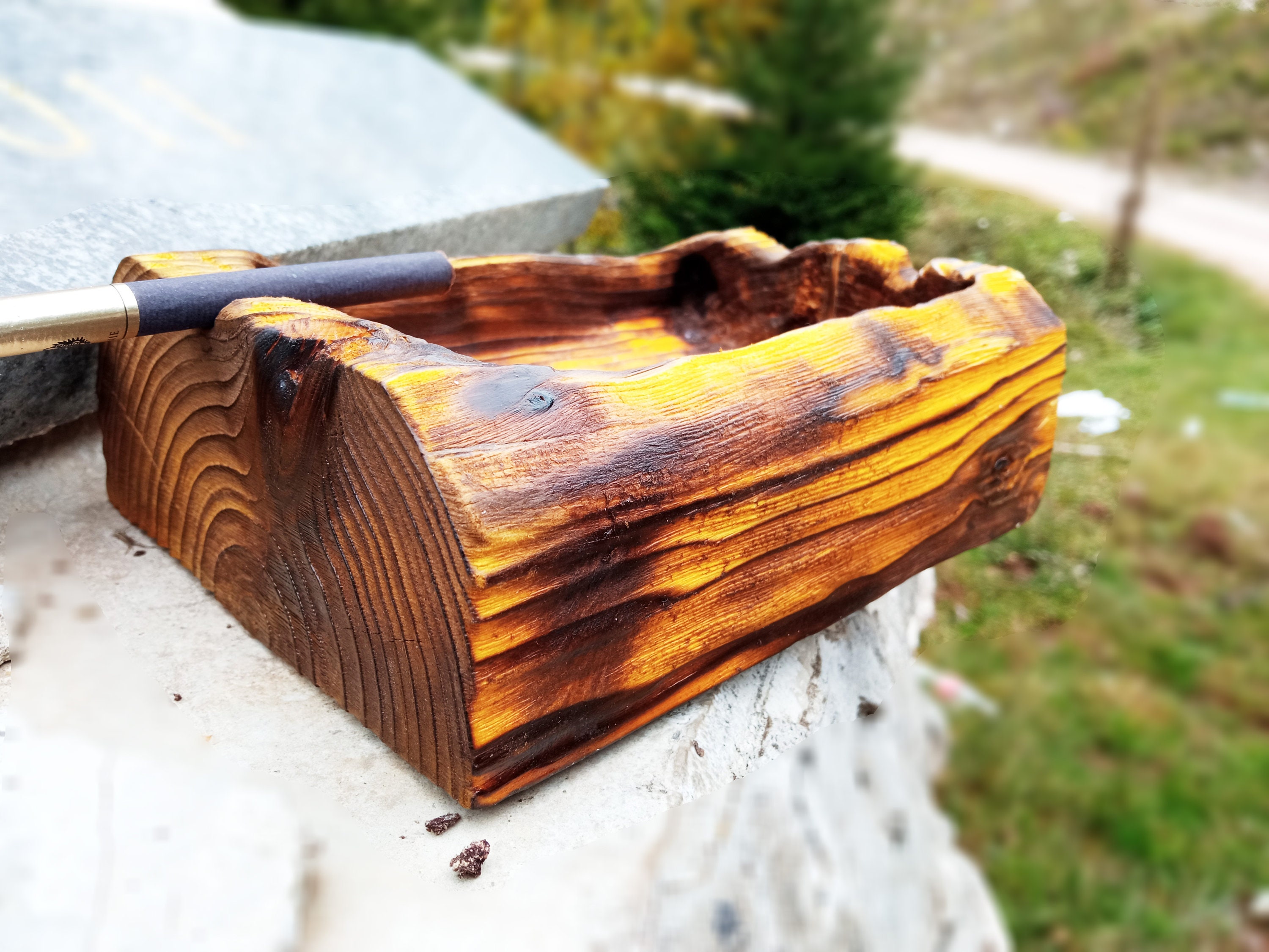Cigar Ashtray Pine Ashtray Custom Ashtray Wooden Cigar - Etsy