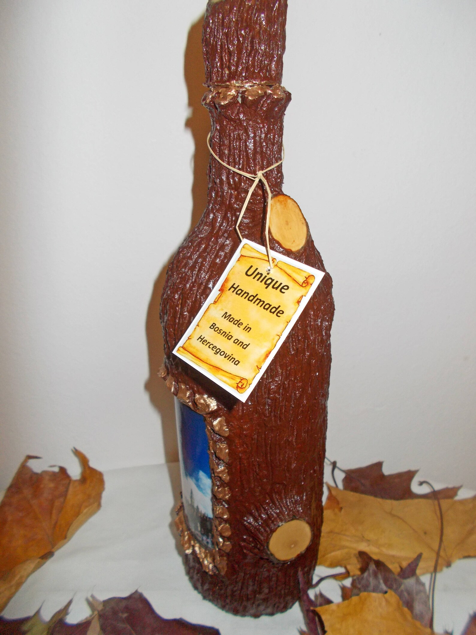 London Brandy Decanter Wood Cased Bottle Art Pottery - Etsy