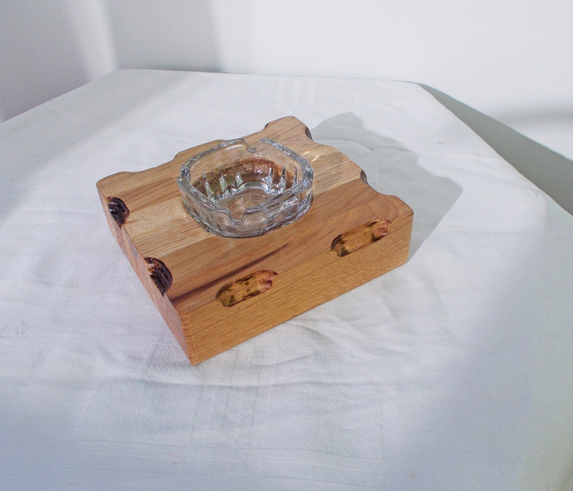 Cigar Ashtray Oak Wood Ashtray Custom Ashtray Wooden Cigar - Etsy