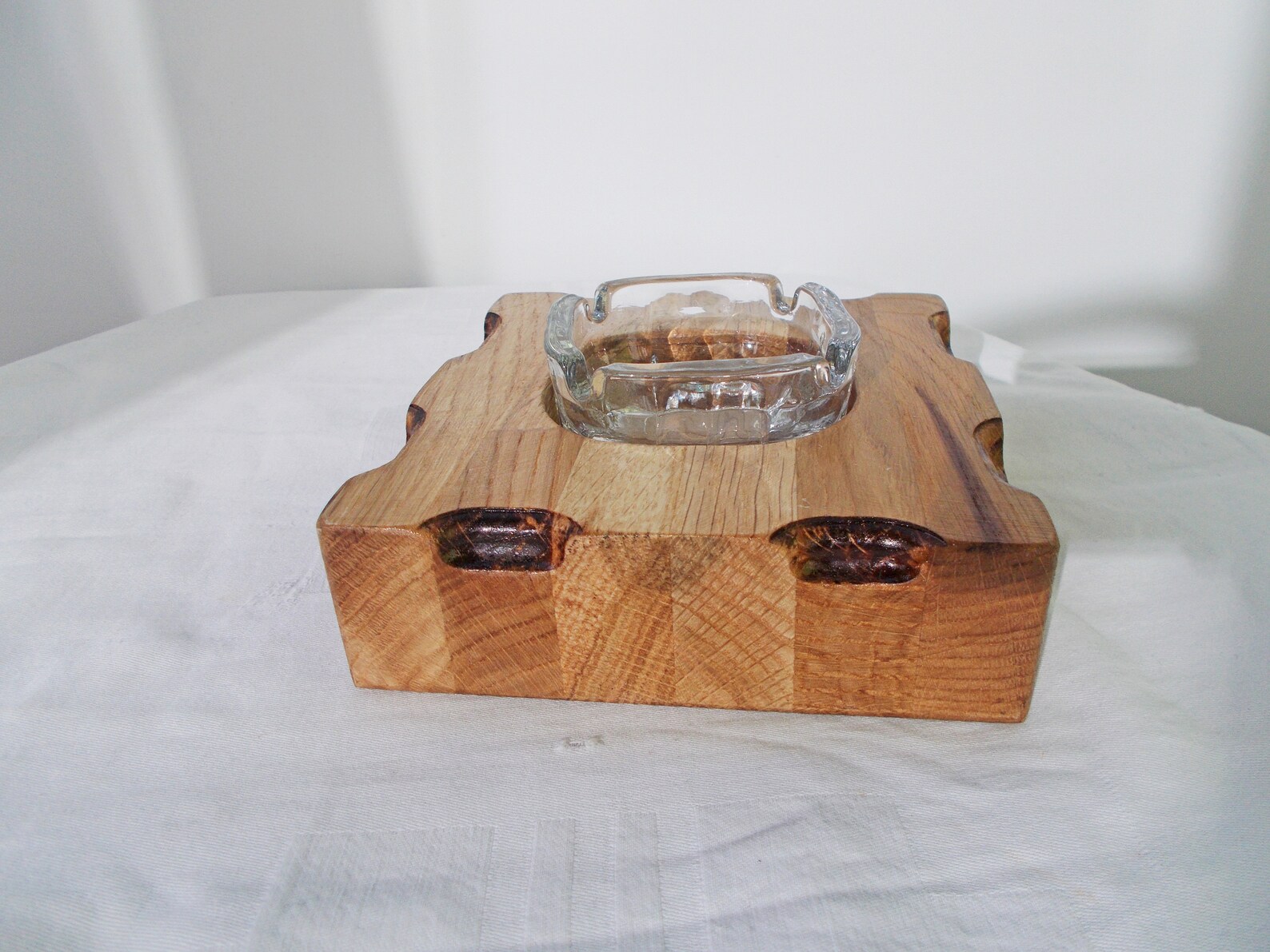 Cigar Ashtray, Oak Wood Ashtray, Custom Ashtray, Wooden Cigar Ashtray ...