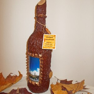 London Brandy Decanter , Wood Cased Bottle, Art Pottery Bottle,woodland ...